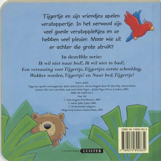 Tijgertje Speelt Verstoppertje Julie Sykes 9789074892834 Boeken