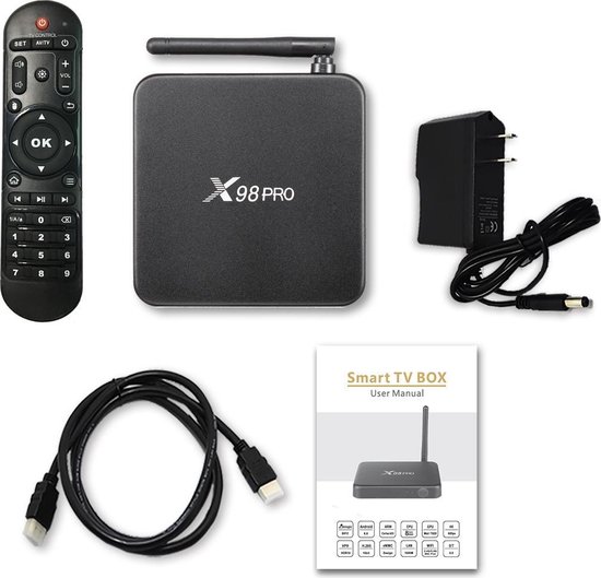 Android TV Box X98 PRO 3/32GB + Rii i8 Draadloos Toetsenbord Zwart | bol