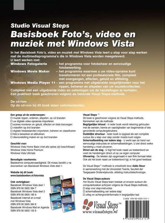 Basisboek foto's, video en muziek met Windows Vista + CD-ROM, Studio ...