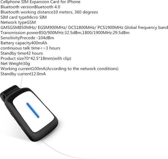 Bluetooth adapter voor tweede SIM kaart voor iPhones en iPads ...