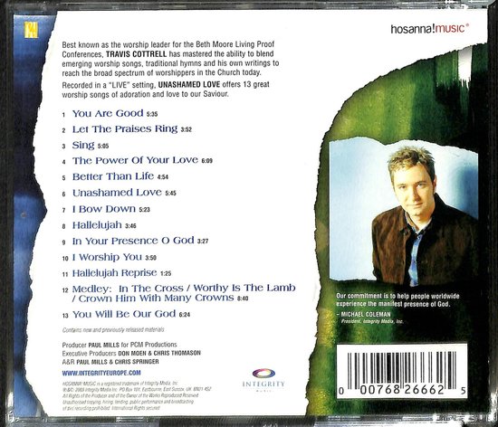 Unashamed Love, Travis Cottrell | CD (album) | Muziek | bol