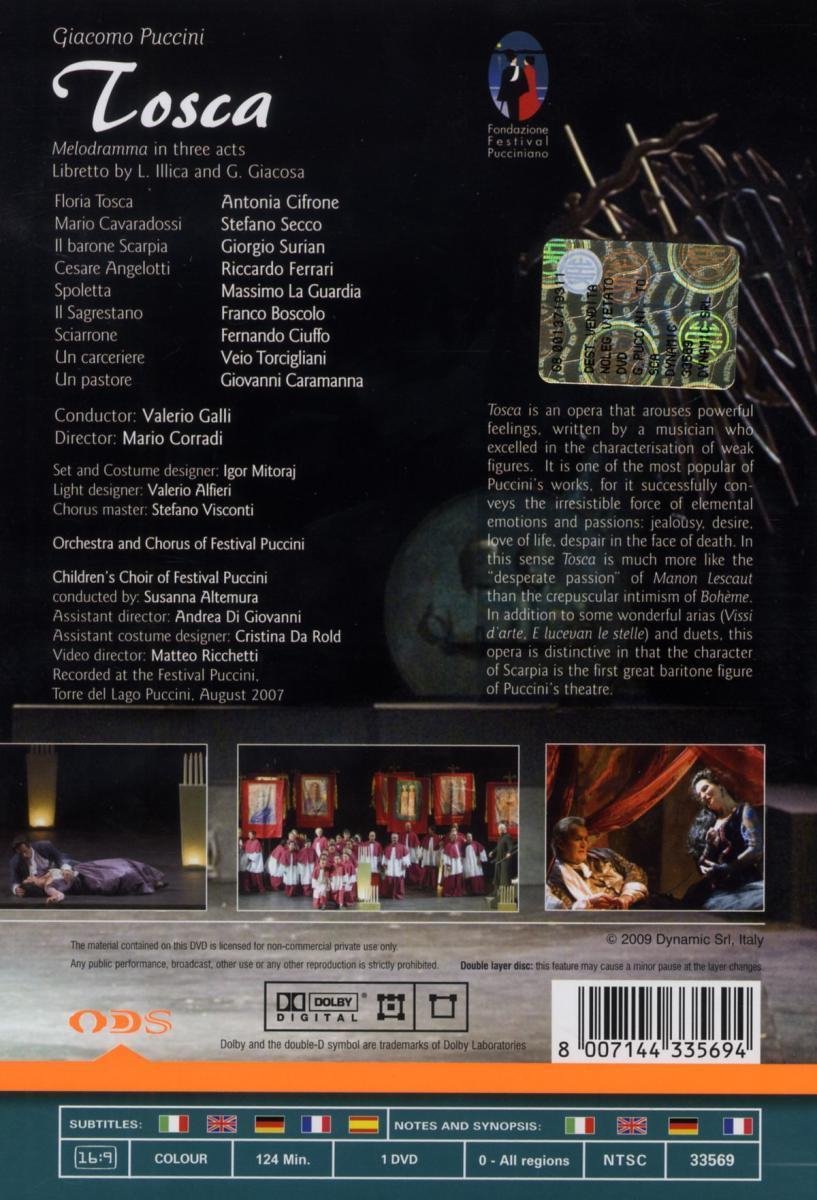 Orchestra Of Festival Puccini, Valerio Galli - Puccini: Tosca (DVD ...