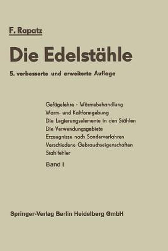 Die Edelst hle | 9783642862366 | F. Rapatz | Boeken | bol.com