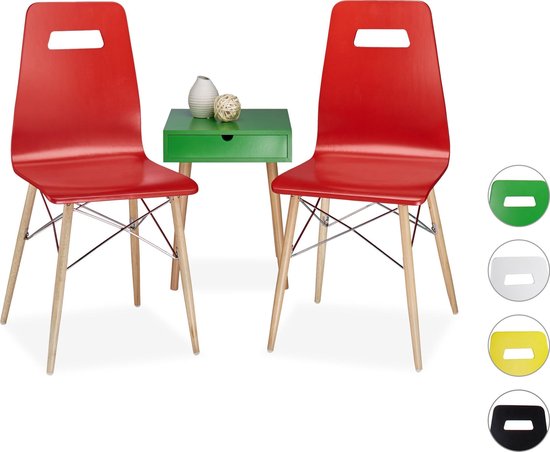 relaxdays - design stoel 2 stuks - eetkamerstoel - moderne eetkamer ...