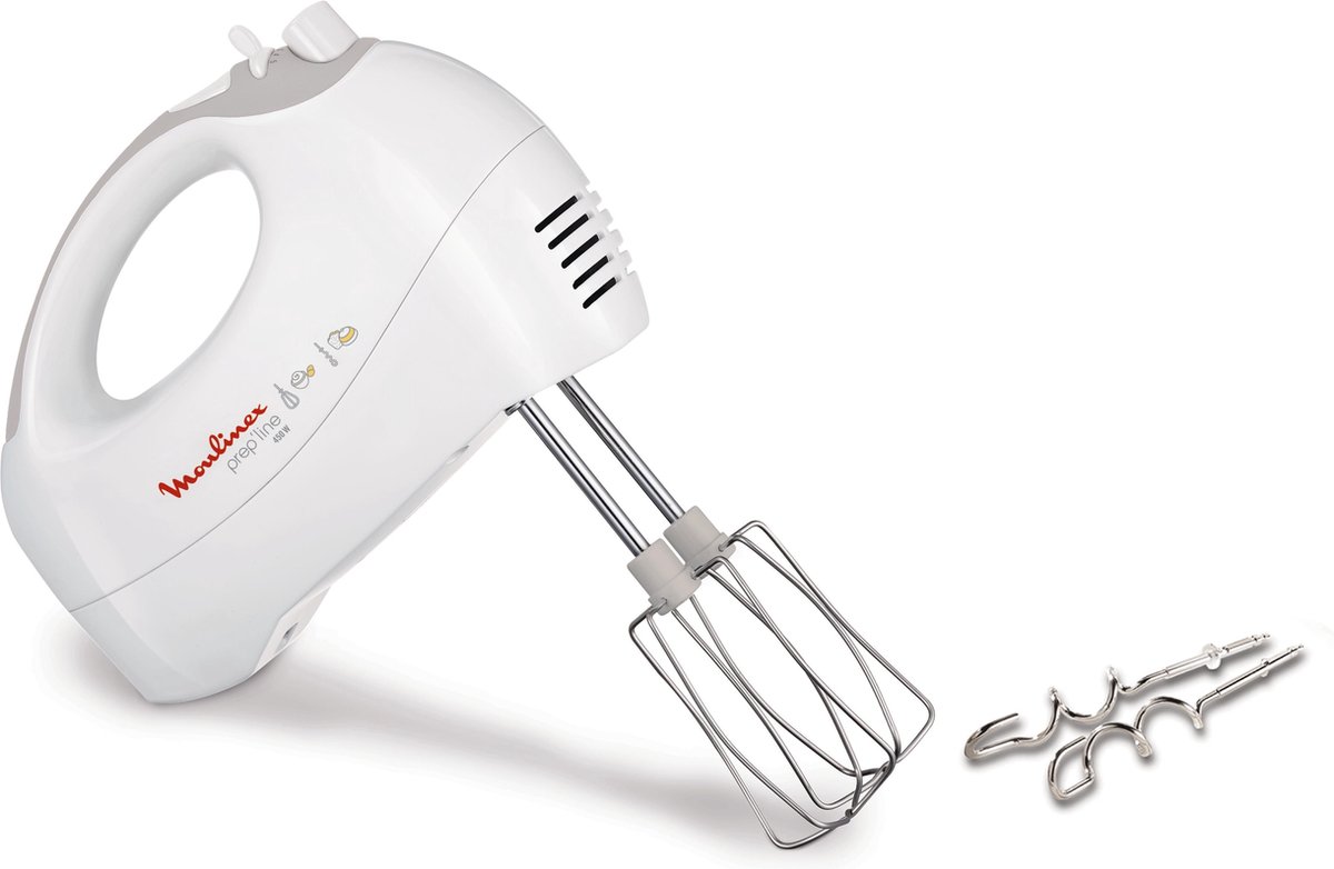 Moulinex HM410 Handmixer 450 W Wit, Grijs | bol