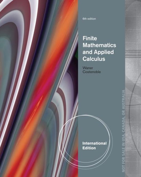 Finite Math And Applied Calculus | 9781285056357 | Stefan Waner | Boeken | bol