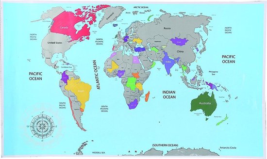 Wereld Kraskaart | World Scratch Map | Krasmap | Kraskaart Scratchmap ...