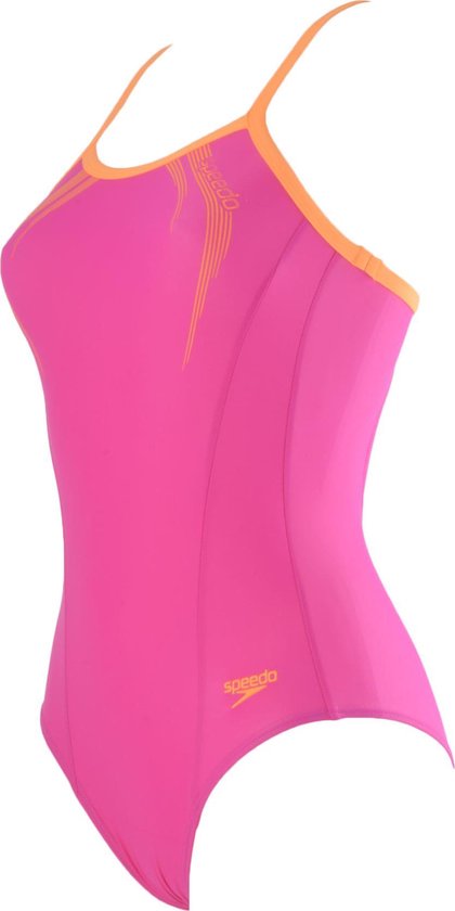 Speedo Tsrp Msbk Jf Badpak Meisjes Maat 116 Roze Oranje