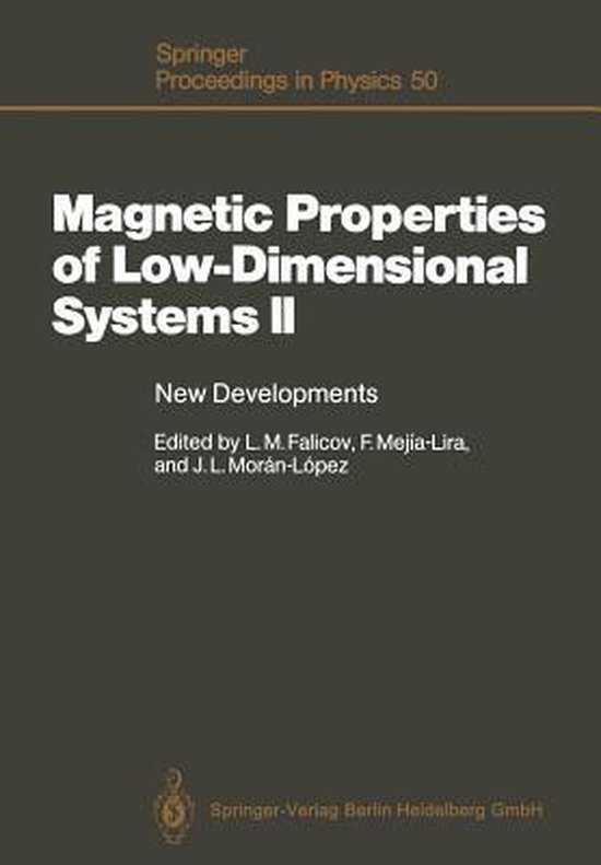 Magnetic Properties of Low-Dimensional Systems II | 9783642755552 ...