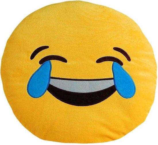 Emoji kussen/knuffel - laugh to cry - 35*35 cm | bol.com
