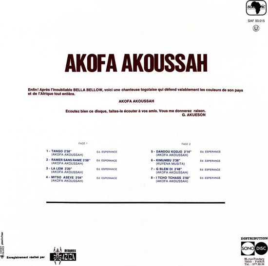 Sonafric, Akofa Akoussah | Muziek | bol
