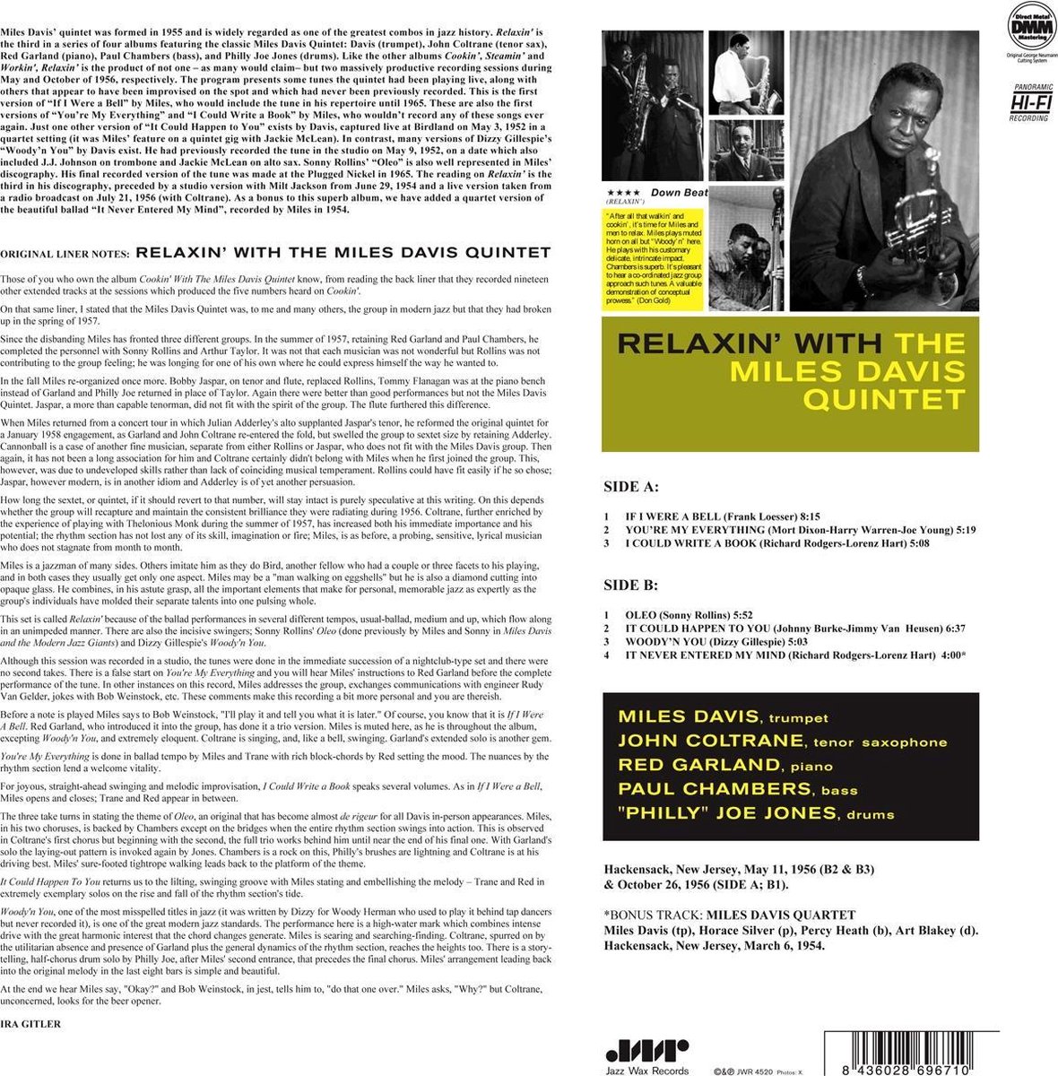 Relaxin, Miles Davis Quintet | LP (album) | Muziek | bol.com
