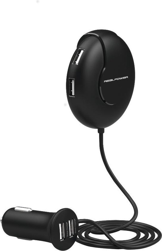 Ultron, RealPower Car Charger Hub 6-Poort USB autolader voor voorin en ...