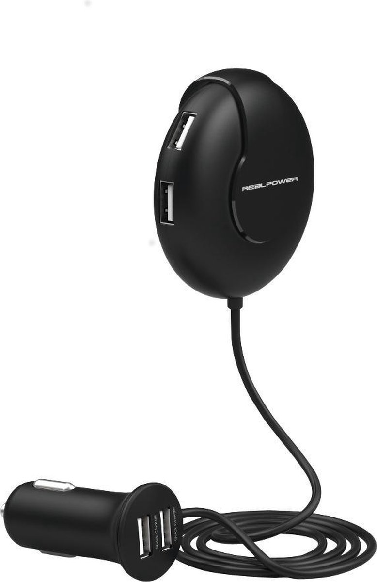 Ultron, RealPower Car Charger Hub 6-Poort USB autolader voor voorin en ...