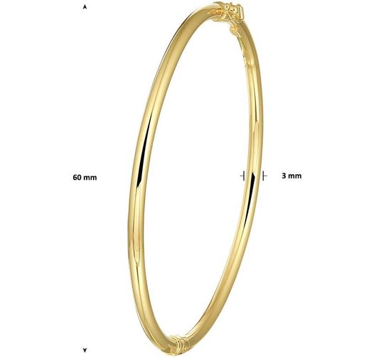 Zilgold bangle Goud met Zilveren Kern Scharnier Ronde Buis 3 X 60 mm ...
