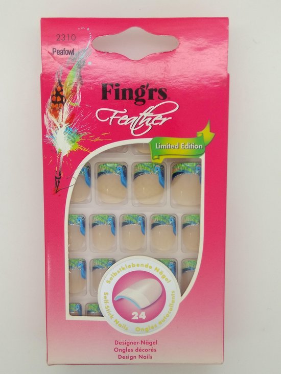 Fing'rs 24 design nagels met zelfplakkende plaatjes Feather limited ...