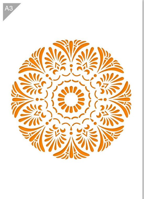 Mandala sjabloon - Kartonnen A3 stencil - Kindvriendelijk sjabloon ...