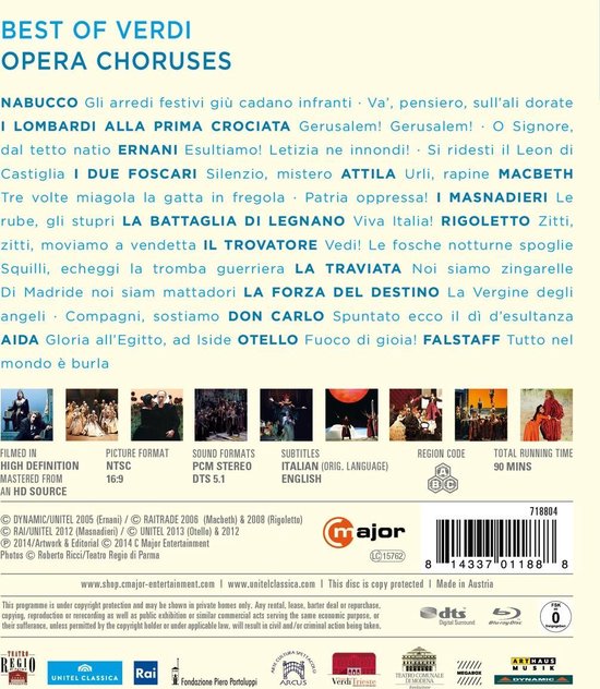 Best Of Verdi Opera Choruses, Orchestro E Coro Del Teatro Parma ...