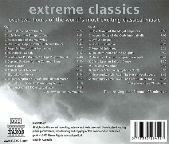 Various Artists - Extreme Classics (2 CD), Carl Orff | CD (album ...