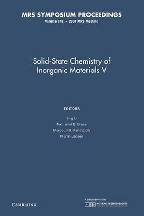 Solid-State Chemistry of Inorganic Materials V | 9781107409019 | Boeken ...