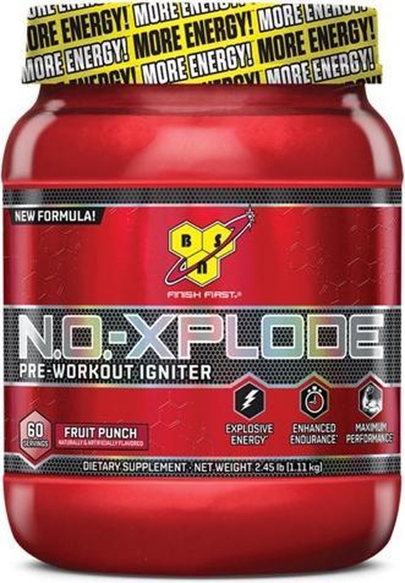 BSN - N.O.-Xplode 3.0 - Pre-Workout - Fruit Punch - 600 gram (30 doseringen) | bol.com