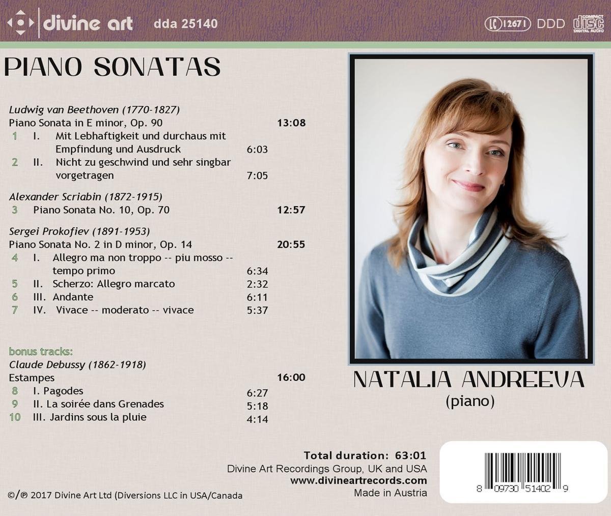 Natalia Andreeva - Piano Sonatas (CD), Natalia Andreeva | Muziek | bol.com