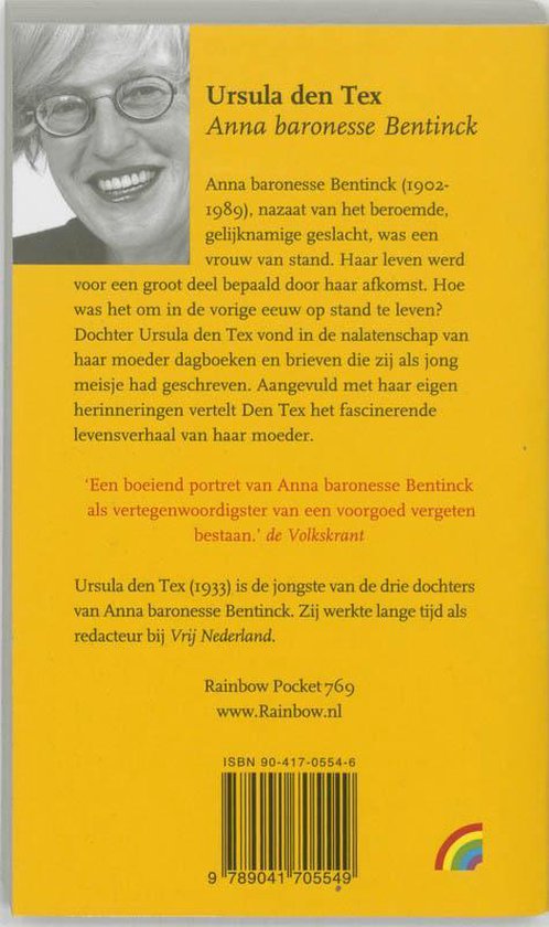 Anna Baronesse Bentinck 1902 1989, Ursula den Tex | 9789041705549 ...