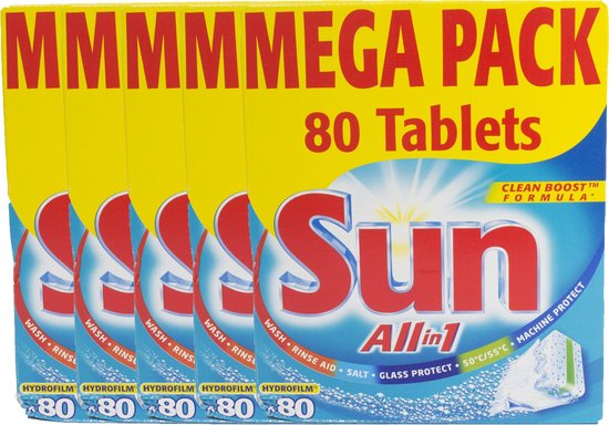 Sun tabs all in one - 5x80 stuks - vaatwastabletten ...