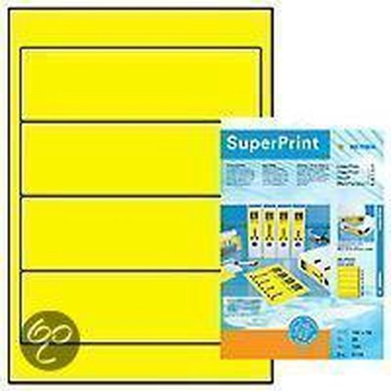 HERMA File labels yellow 192x59 SuperPrint 100 pcs. | bol