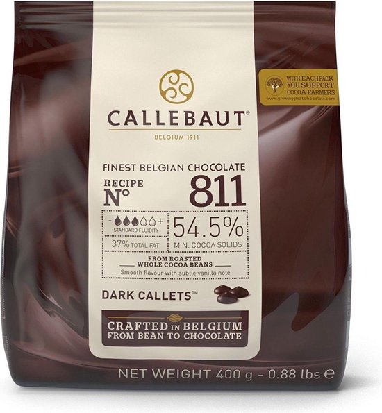 Callebaut - Chocolade Callets - Puur - 400g | bol.com