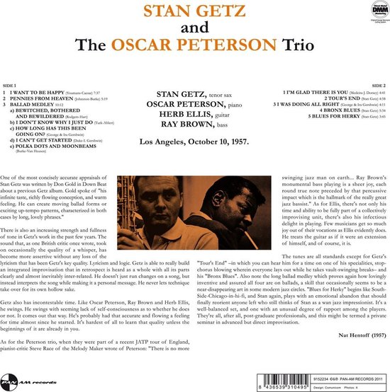 Stan Getz And The Oscar Peterson Trio, Stan Getz | Muziek | bol