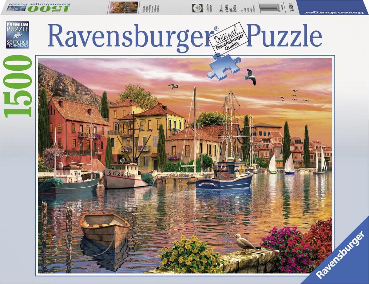 Ravensburger puzzel Mediterrane haven - Legpuzzel -1500 stukjes | bol