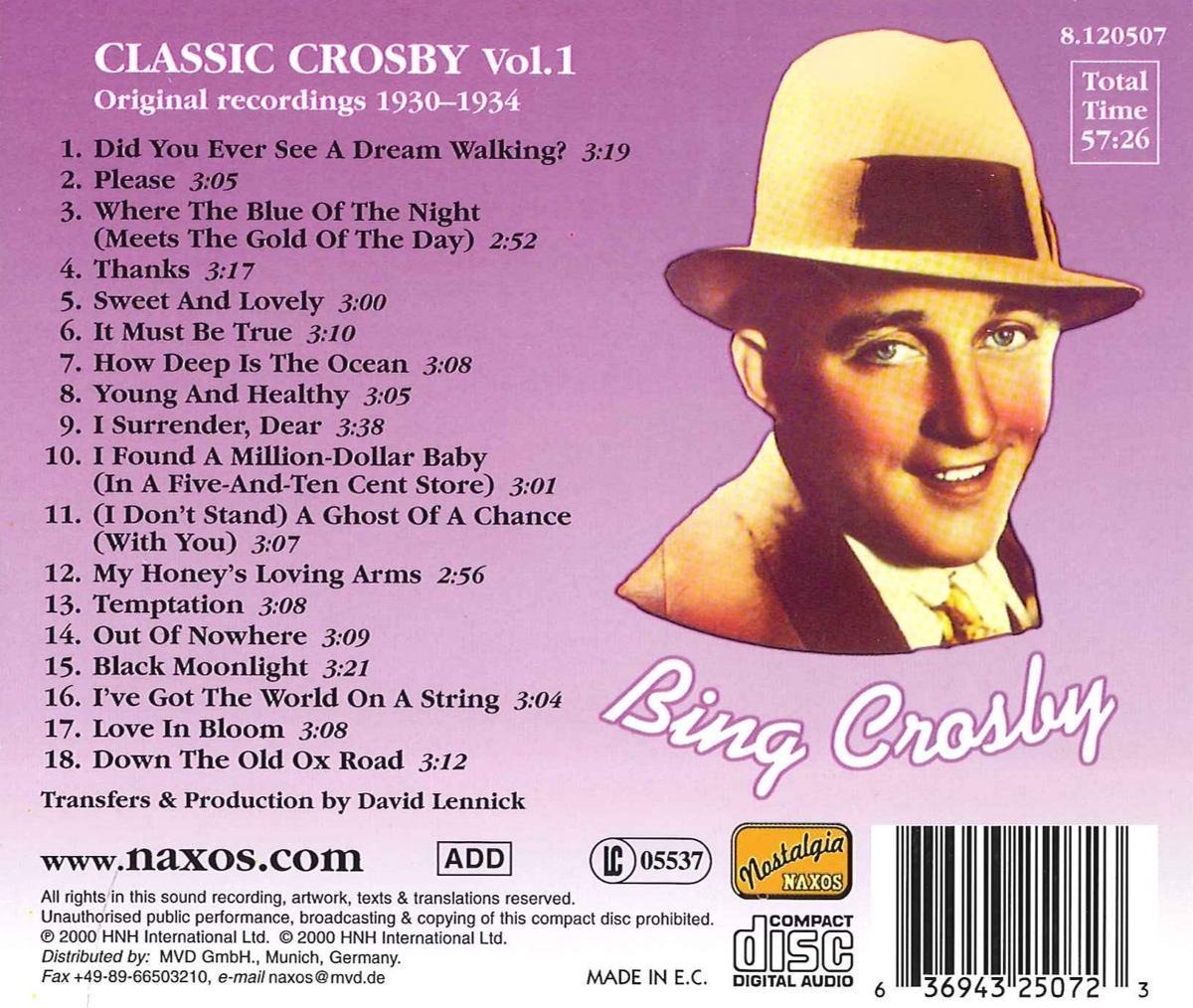 Bing Crosby:classic Crosby V.1, Bing Crosby | CD (album) | Muziek | bol.com