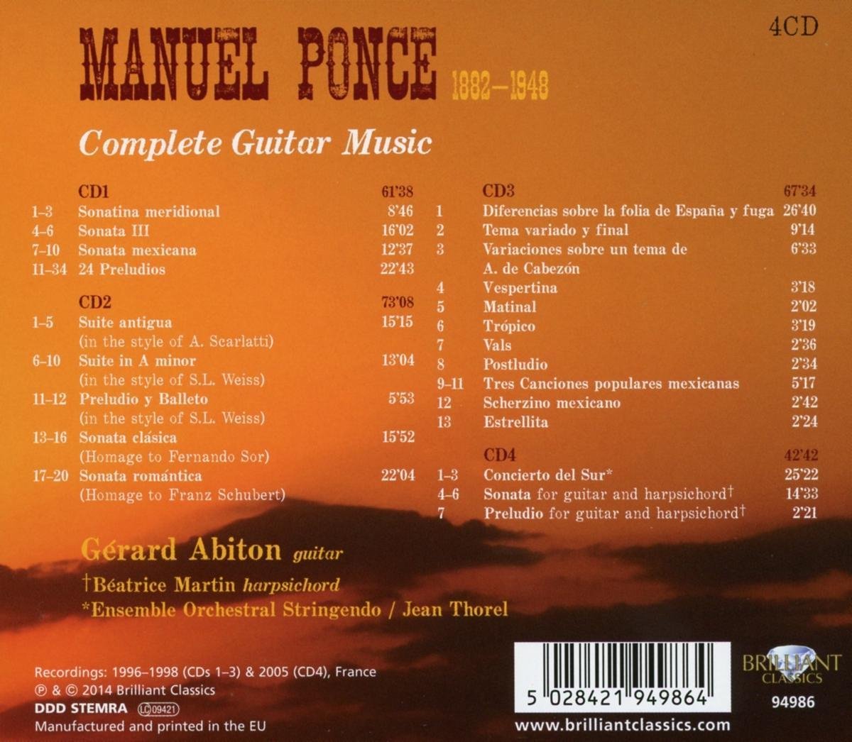 Gerard Abiton - Ponce: Complete Guitar Music, Gerard Abiton | CD (album ...