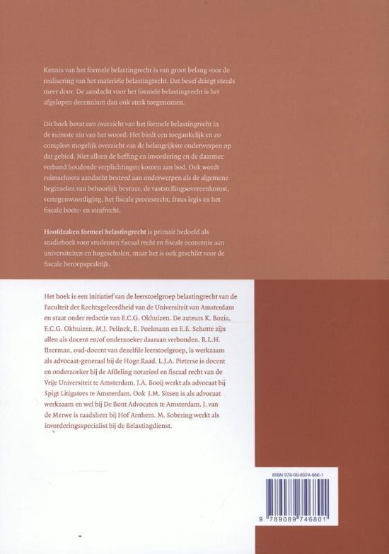 Hoofdzaken formeel belastingrecht | 9789089746801 | Boeken | bol
