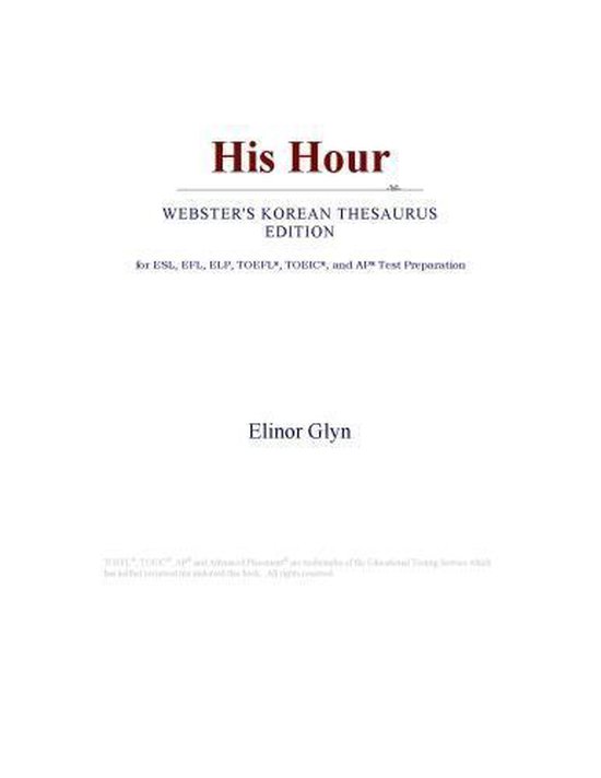 His Hour (Webster's Korean Thesaurus Edition) (ebook), Icon Group ...