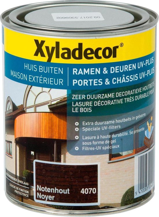 Xyladecor Ramen & Deuren Uv-Plus - Decoratieve Houtbeits - Notenhout - 0.75L | bol.com