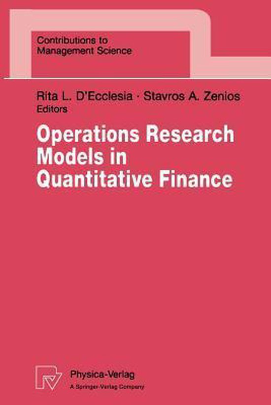 Operations Research Models in Quantitative Finance | 9783790808032 ...
