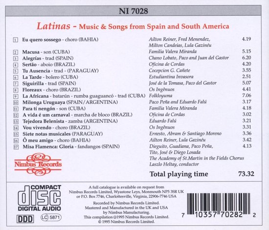 Various Artists - Latinas Music And Songs From Spain (CD), Estudiantina ...