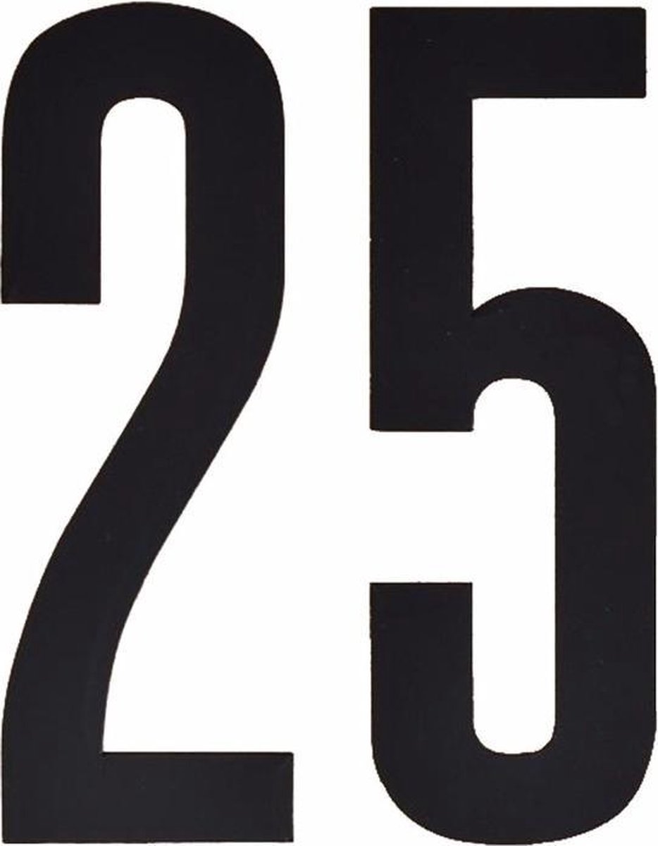 bol.com | Cijfer sticker 25 zwart 10 cm