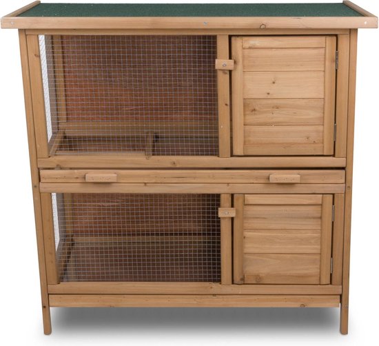 Clapier à lapin 2 étages - 4 portes - Dimensions: env.91,5 x 45 x 80,8 ...