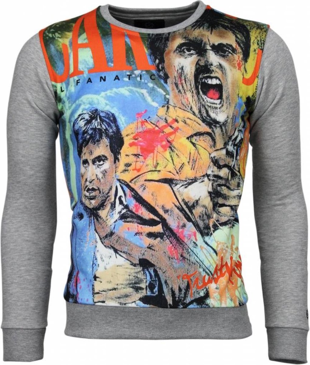 Local Fanatic Scarface Cartoon - Sweater - Grijs | bol