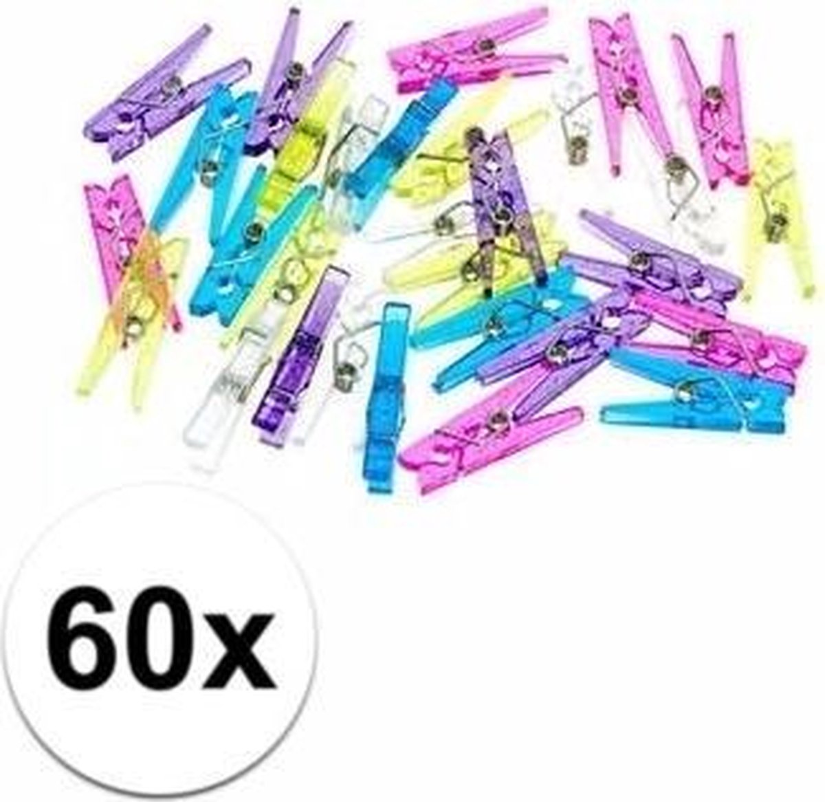 60x gekleurde plastic mini knijpertjes - kleine/ mini knijpers | bol