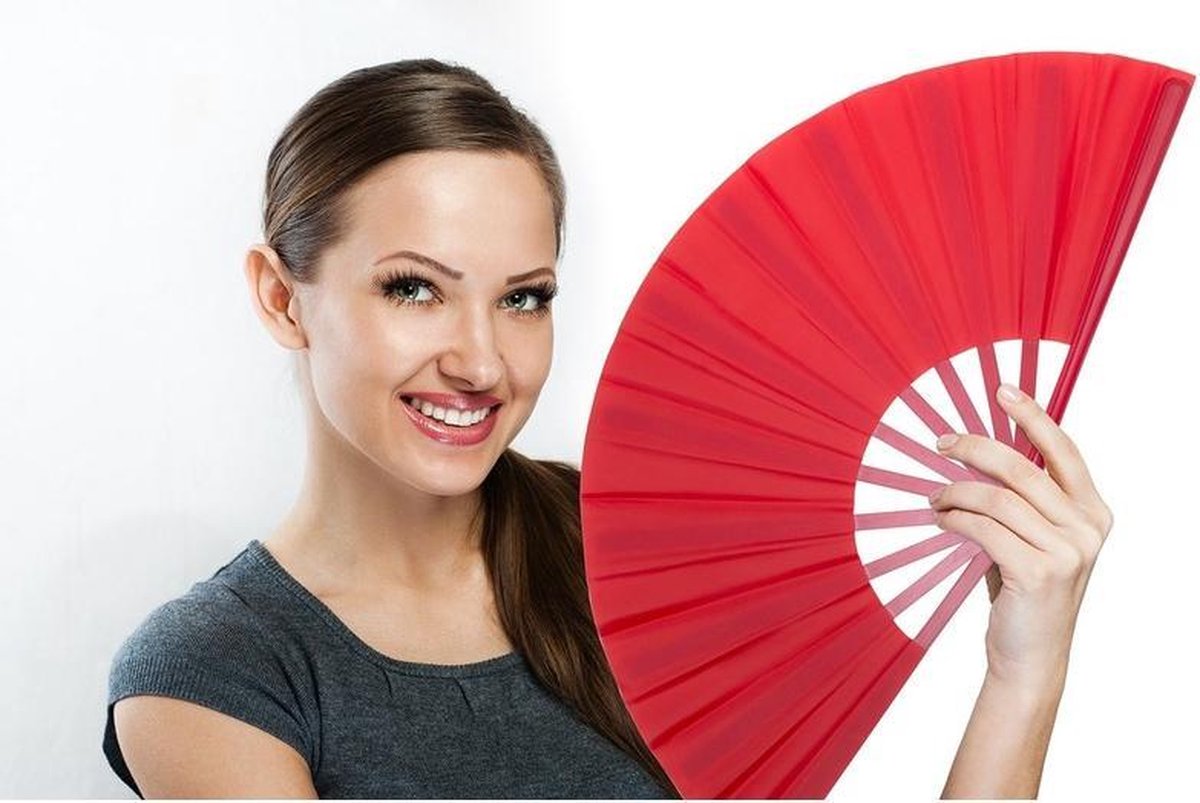 Handwaaier spaans rood 27 cm | bol.com