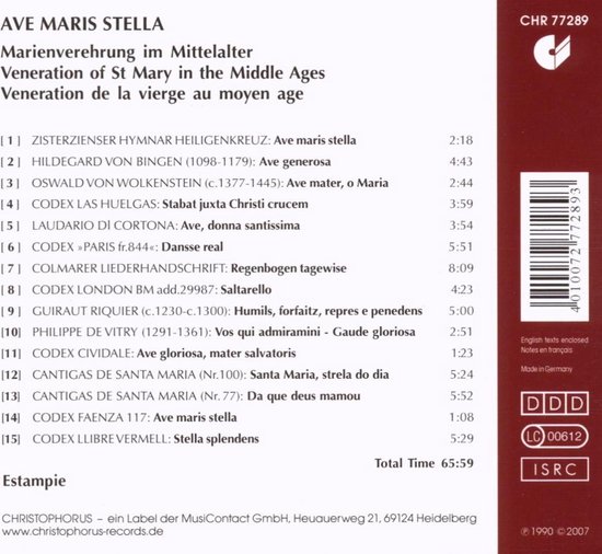 Estampie - Ave Maris Stella (CD), Estampie - Münchner Ensemble Für ...