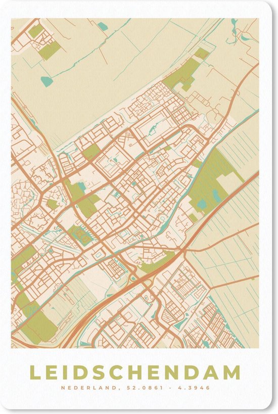 Plattegrond - Leidschendam - Vintage - Stadskaart | bol.com