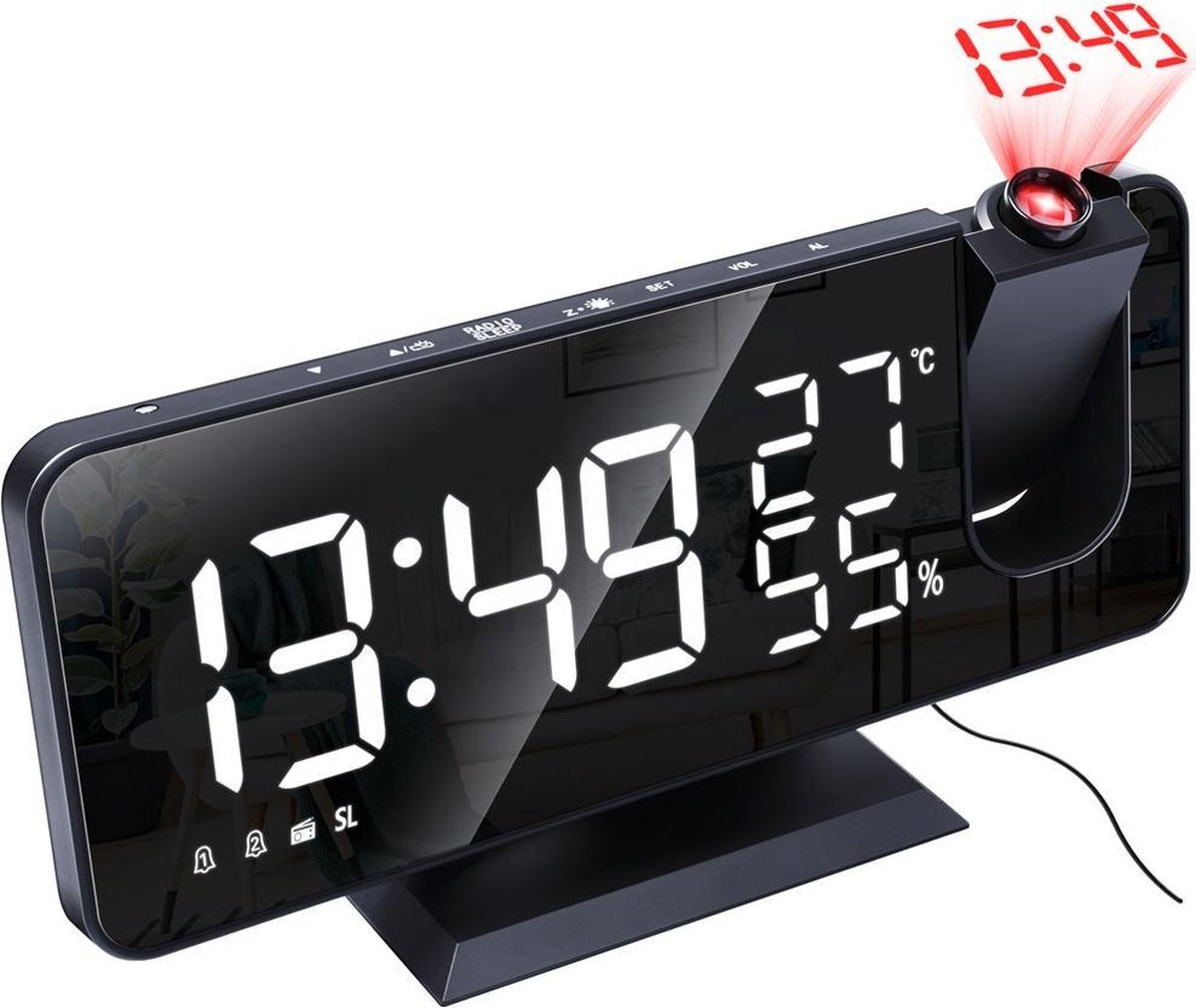 Achaté Wekkerradio Met Projectie - Digitale Wekker - Alarm Clock ...