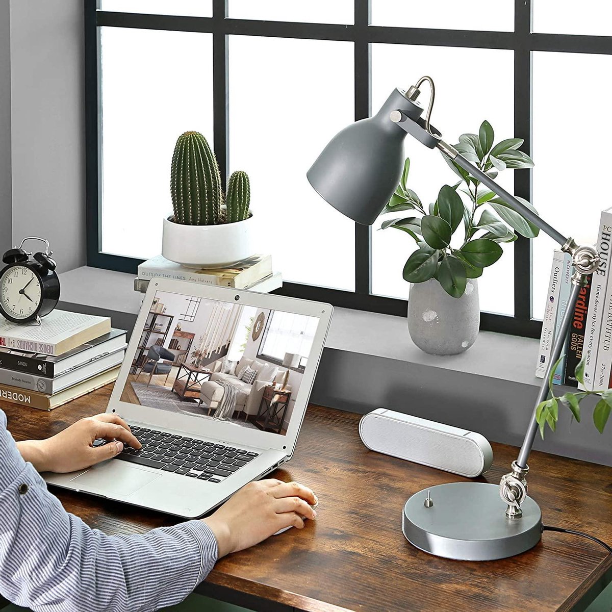bureau, computer bureau, bureau met 4 planken, groot tafelblad, studie ...