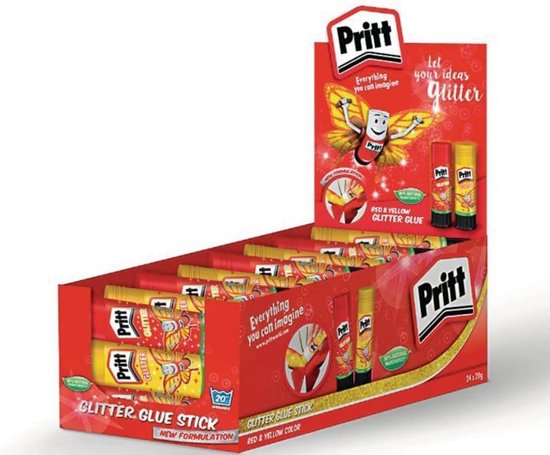 PRITT - Hobbylijm Kinderen - Colour & Glitter - Red & Yellow - Wasbaar ...