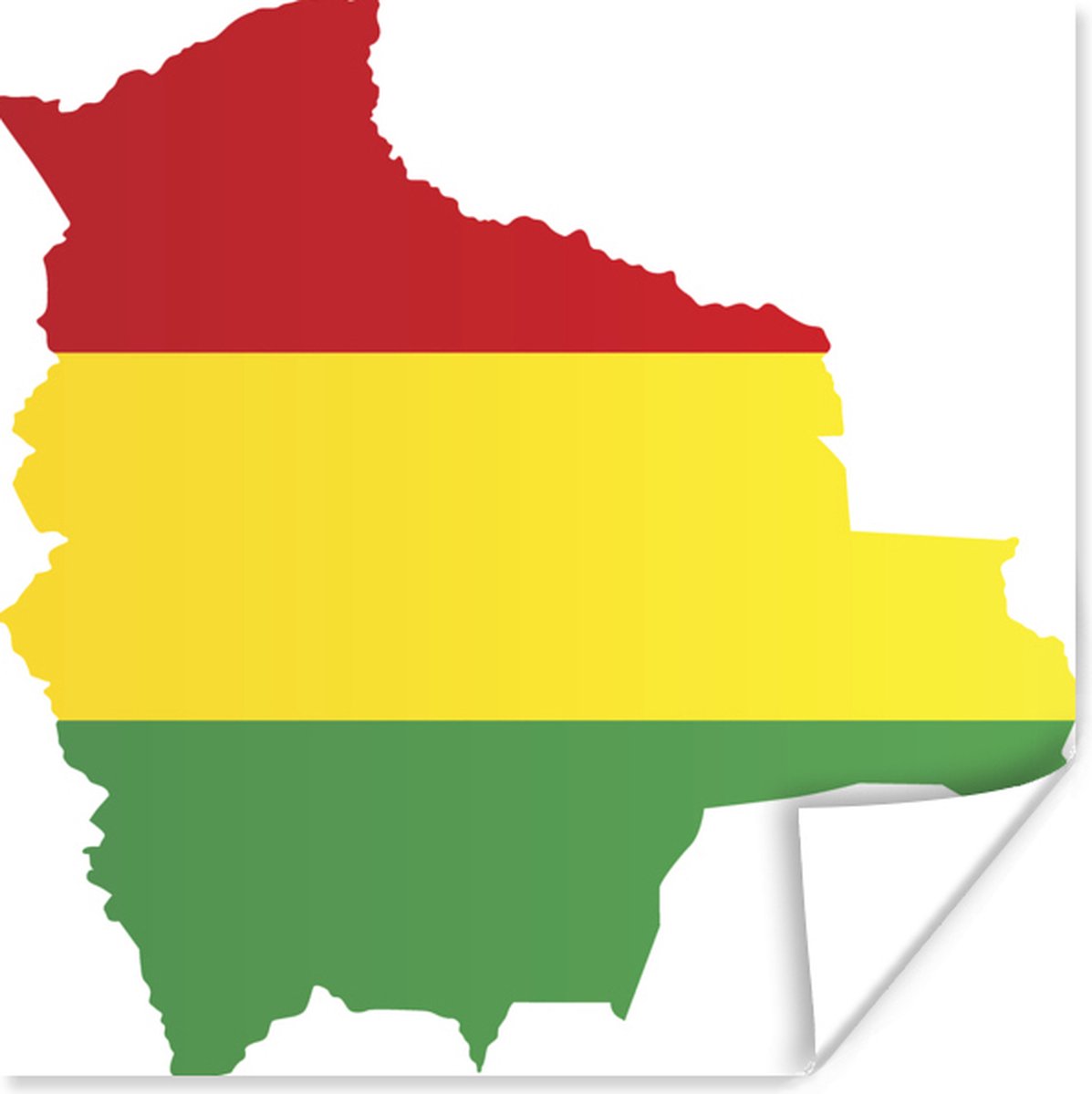 Le drapeau de la Bolivia incorporé dans une carte illustrée poster ...